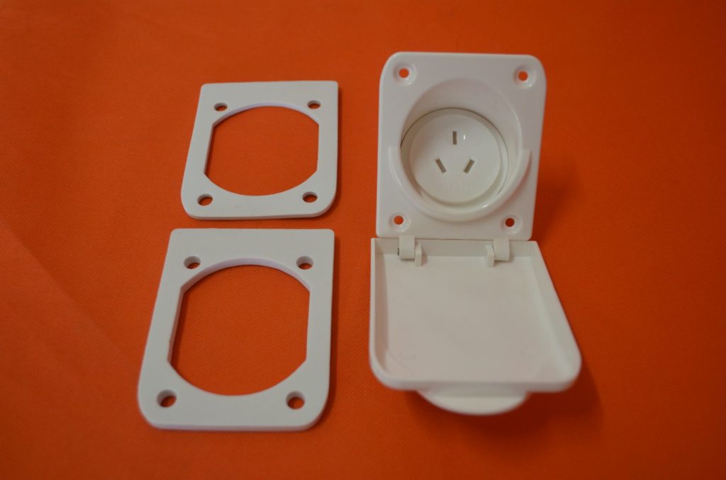 240V 10amp Power Outlet IP44 - White - Caramart Caravans & Trailers